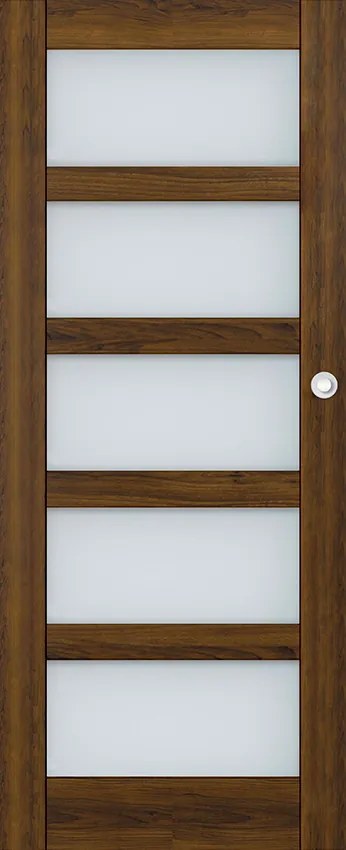posuvné interiérové dveře do pouzdra BRAGA model 6 Průchozí rozměr: 70 x 197 cm, Orientace dveří: Levé dveře, Dekor: Dub šedý