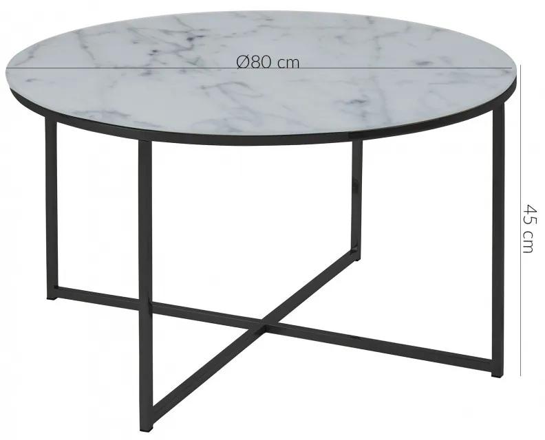 Konferenční kulatý stolek Alisma bílý/černá