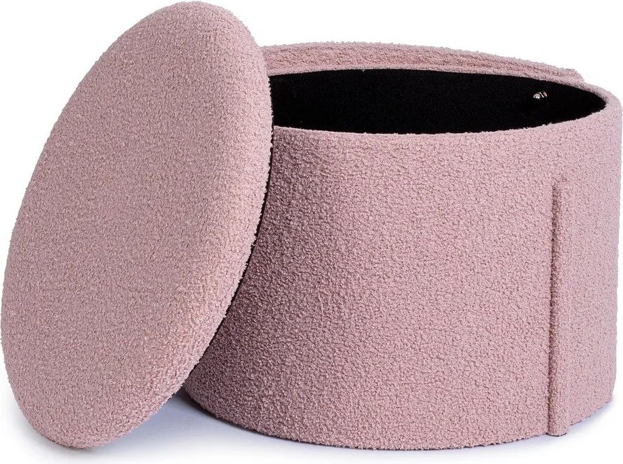 Starorůžový taburet z textilie bouclé Anthea – Yes Everyday