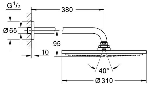 GROHE 26066AL0 - Hlavová sprcha RAINSHOWER COSMOPOLITAN 310 380 mm grafit