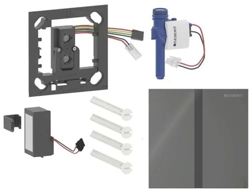 Geberit - Elektronické ovládání splachování pisoárů typ 40, bateriové napájení, Bluetooth, sklo/lávová 116.237.JK.1