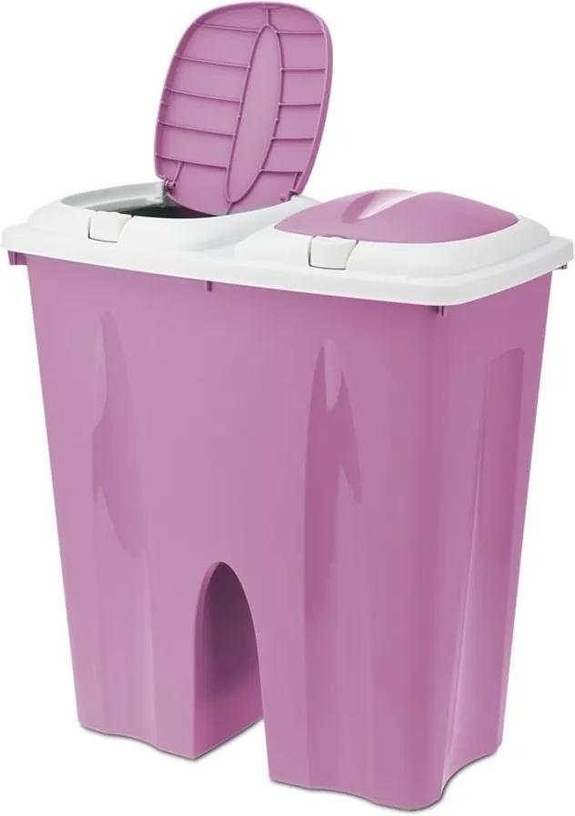 DekorStyle Odpadkový koš Luigi 2x25L růžový