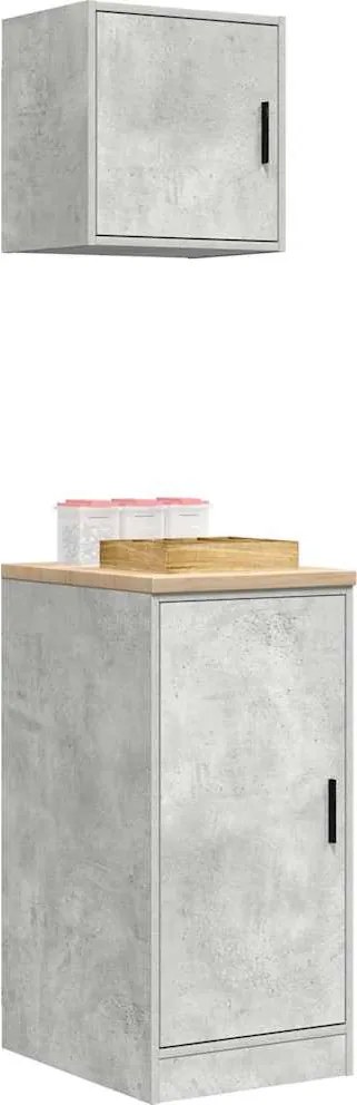 Garážové skříně 2 ks Beton Grey kompozitní dřevo 3328299
