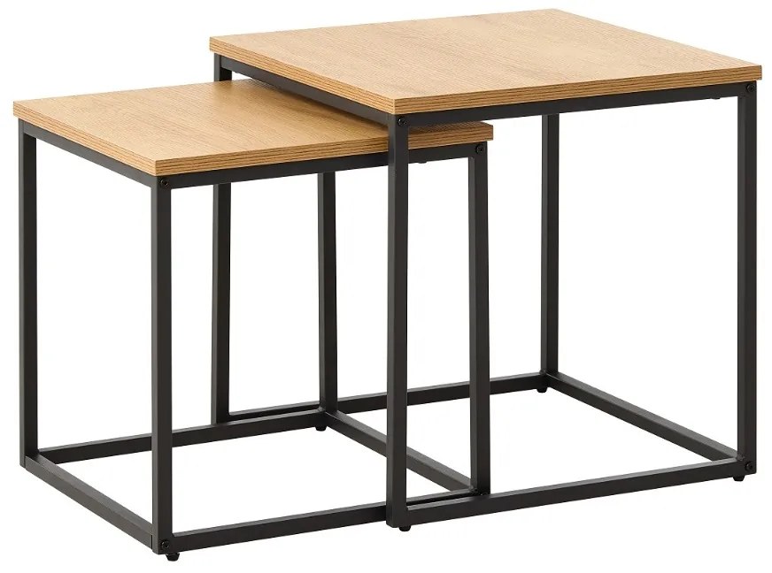 Sada odkládacích stolků Valenzuela 50 cm vzor dub