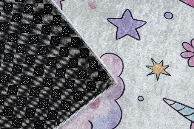 Dětský koberec protiskluzový BAMBINO 61400 krémový / růžový