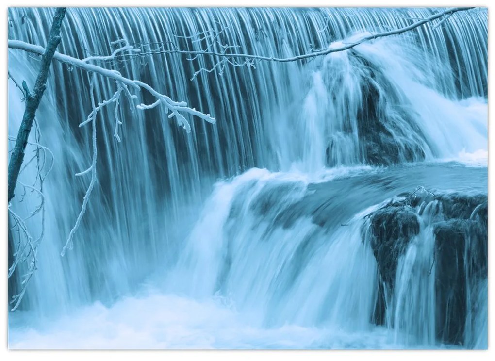 Skleněný obraz - ledové vodopády (70x50 cm)
