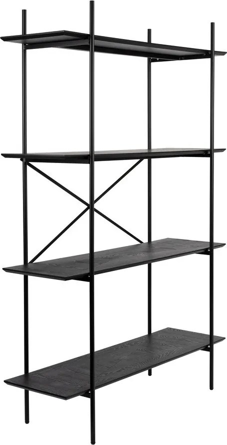 Černý kovový regál 120x180x40 cm Marcio – White Label