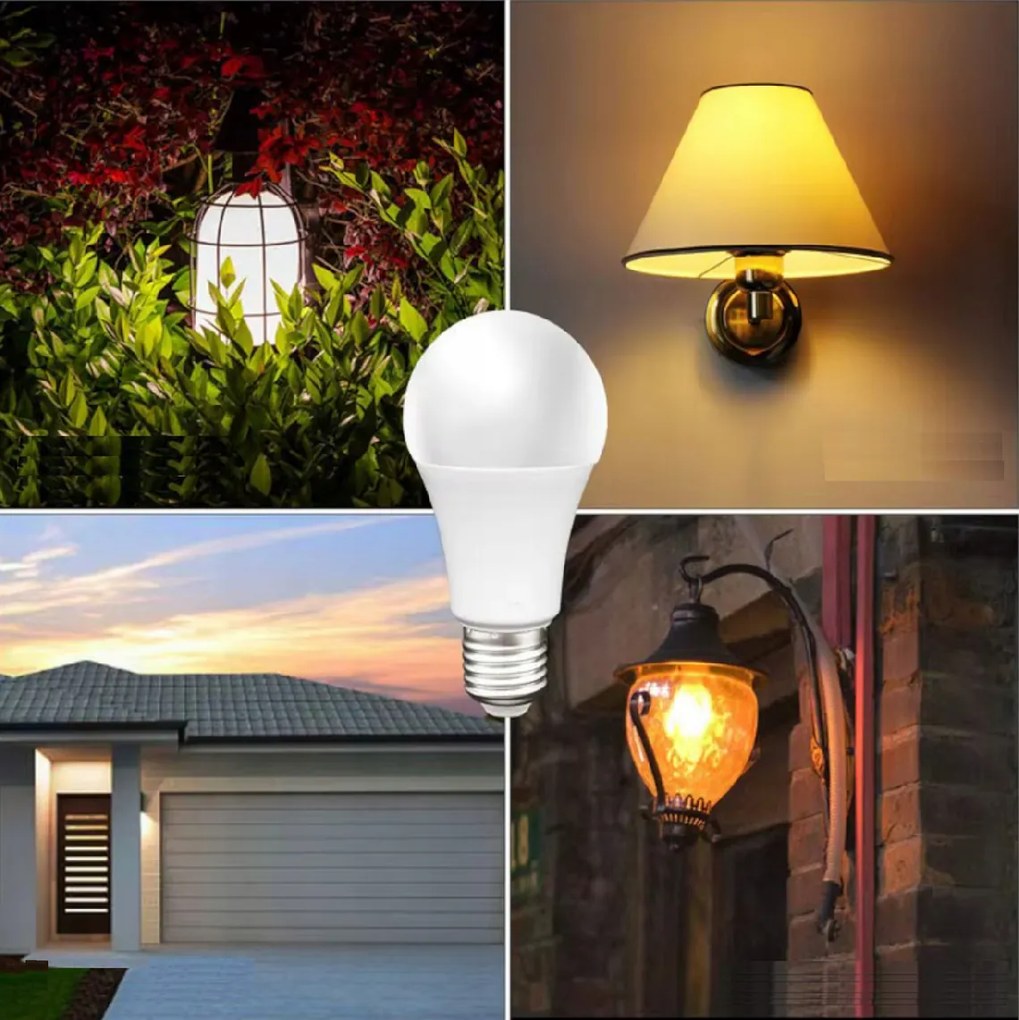 BERGE LED žárovka E27 - 11W - s mikrovlnným senzorem pohybu a soumraku - neutrální bílá