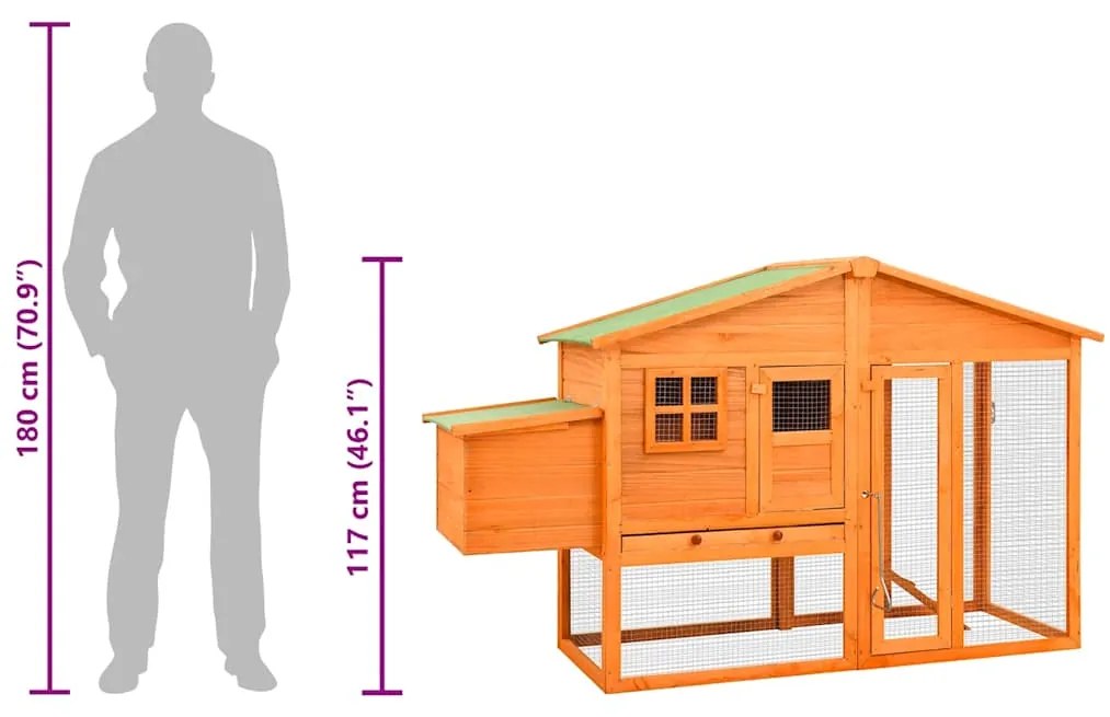 vidaXL Marketos Kurník s kukaní na snášení vajec jedlové dřevo