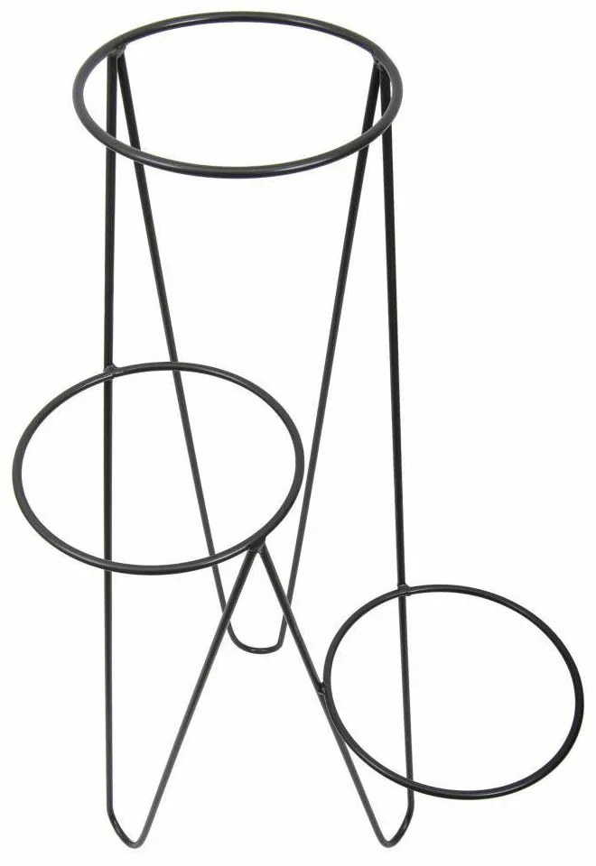 STOJAN NA KVĚTINÁČ TRIPOD 95X45X24 CM ČERNÁ