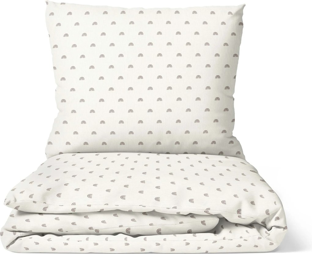 Mušelínové prodloužené povlečení Duha - hnědé Velikost: 140 x 220 + 70 x 90