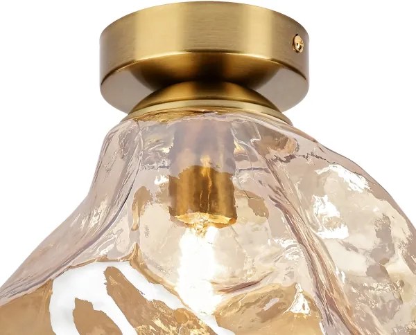Stropní svítidlo CRISTAL 1xE14/15W/230V mosaz/kouřová béžová