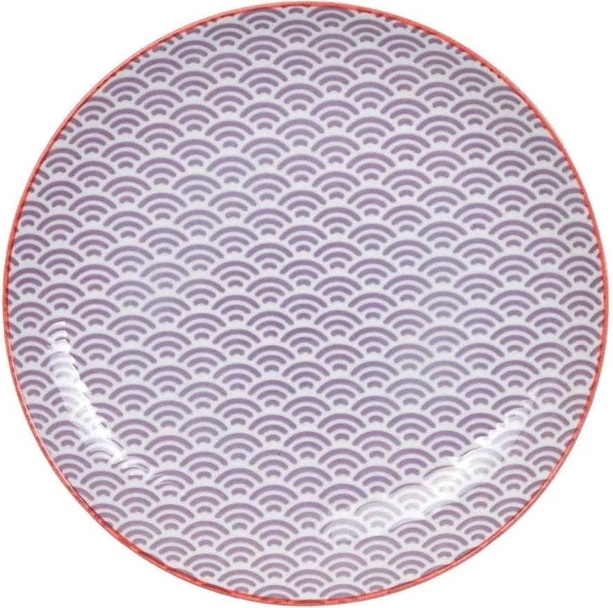 Fialový porcelánový talíř Tokyo Design Studio Wave, ⌀ 25,7 cm