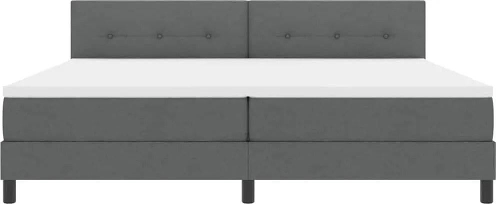 Postel s boxspringem s čelo Tmavě šedá 200 x 200 cm textil 3338714