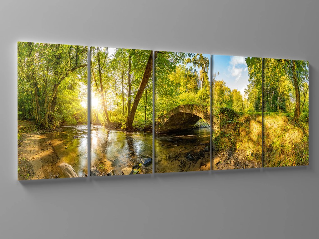 Liox Obraz říční most Rozměr: 100 x 40 cm