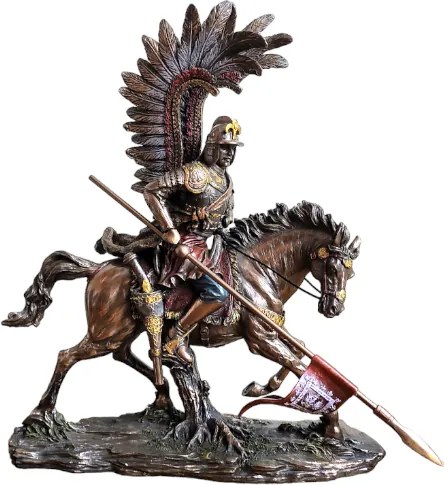 Polský husar na koni – soška Veronese, historická dekorace, WU74521A4