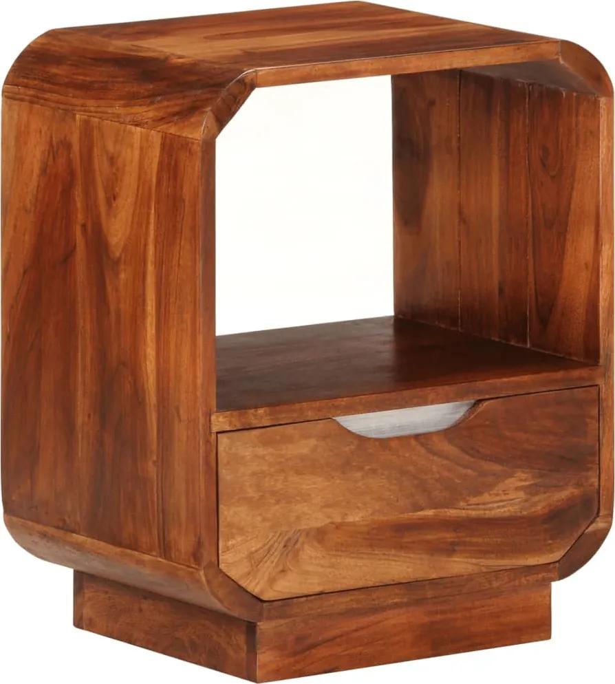 vidaXL Noční stolek se zásuvkou masivní sheesham 40x30x50 cm [243952]