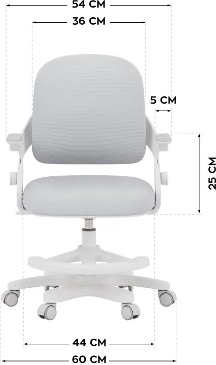 Dětská rostoucí židle MAXI - látka, síťovina, šedá