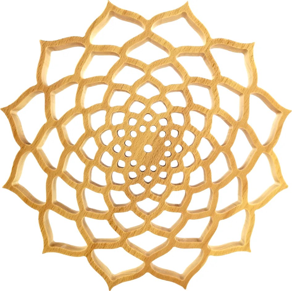 AMADEA Dřevěná mandala na zavěšení, masivní dřevo, průměr 40 cm
