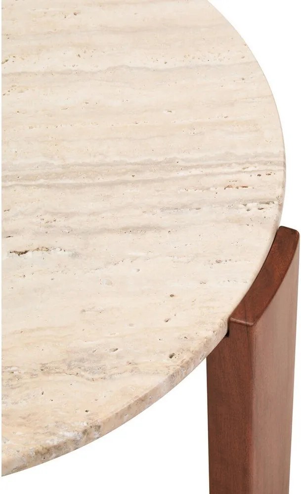 Hnědý/ve světle přírodní barvě kulatý konferenční stolek s mramorovou deskou ø 60 cm Palermo – Premier Housewares