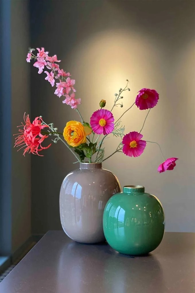 Pip Studio velká kovová váza 32cm, šedohnědá (Velká kovová váza v šedohnědé barvě)