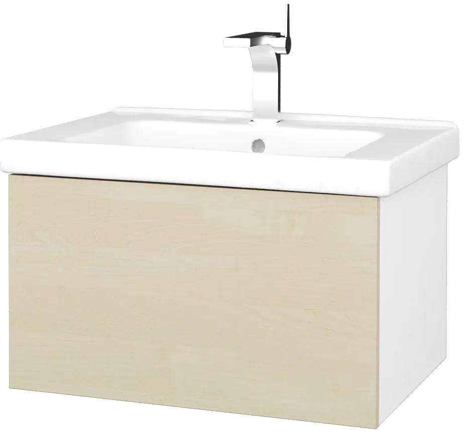 Dřevojas Koupelnová skříň VARIANTE SZZ 65 (umyvadlo Harmonia) Varianta: M01 Bílá mat / M01 Bílá mat