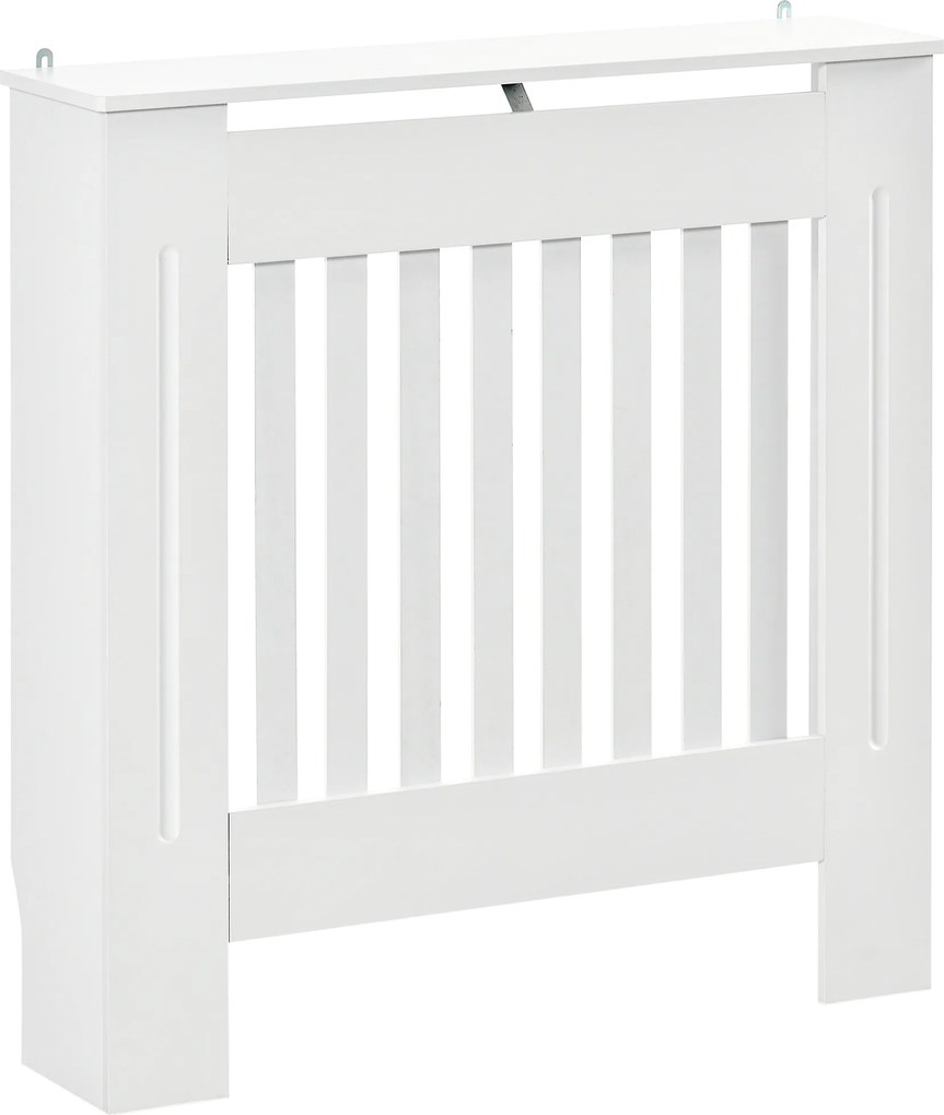 HOMCOM Moderní Kryt Na Radiátor MDF Kabinet pro Obývací Pokoj a Ložnici 78x19x81 cm Bílý