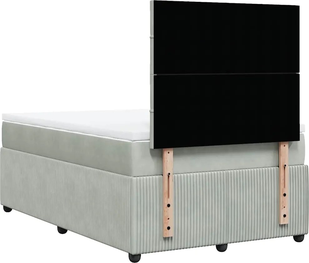 Box spring postel s matrací světle šedá 120x190 cm samet 3292286