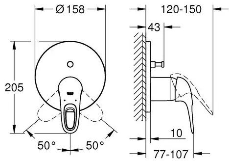 Grohe Eurostyle 2015 Baterie vanová, s 2směrným přepínačem 24049003