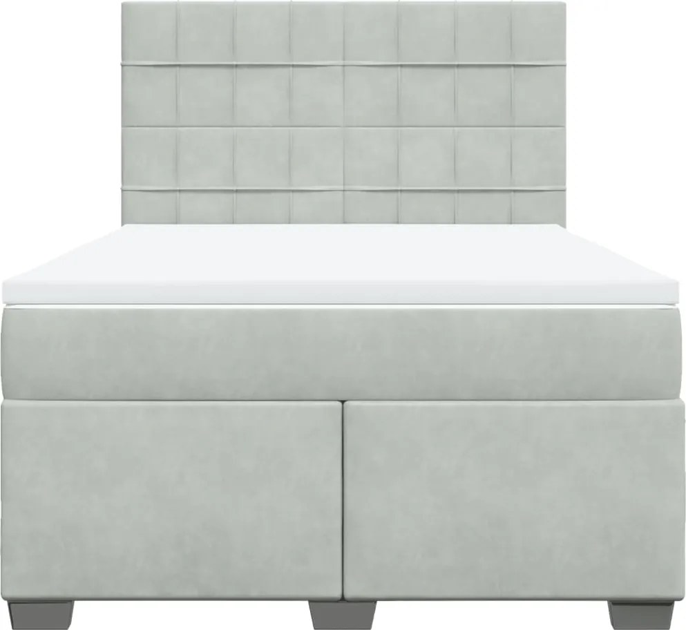 Box spring postel s matrací světle šedá 140x200 cm samet 3293230