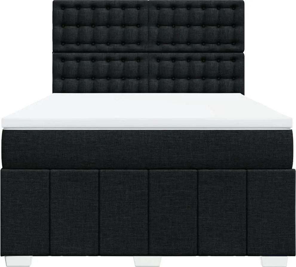 Box spring postel s matrací černá 160x200 cm textil 3294035