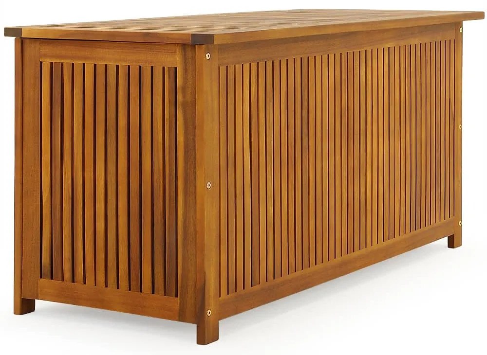 Zahradní úložný box s vnitřní plachtou, akátové dřevo, 115 x 50 x 59 cm 101835