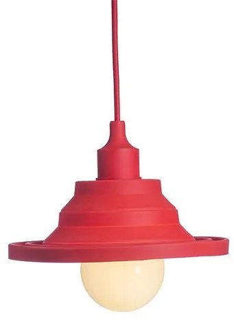 RED - DESIGN RENDL 10619 AMICI závěsná silikonová lampa červená 230V E27 60W