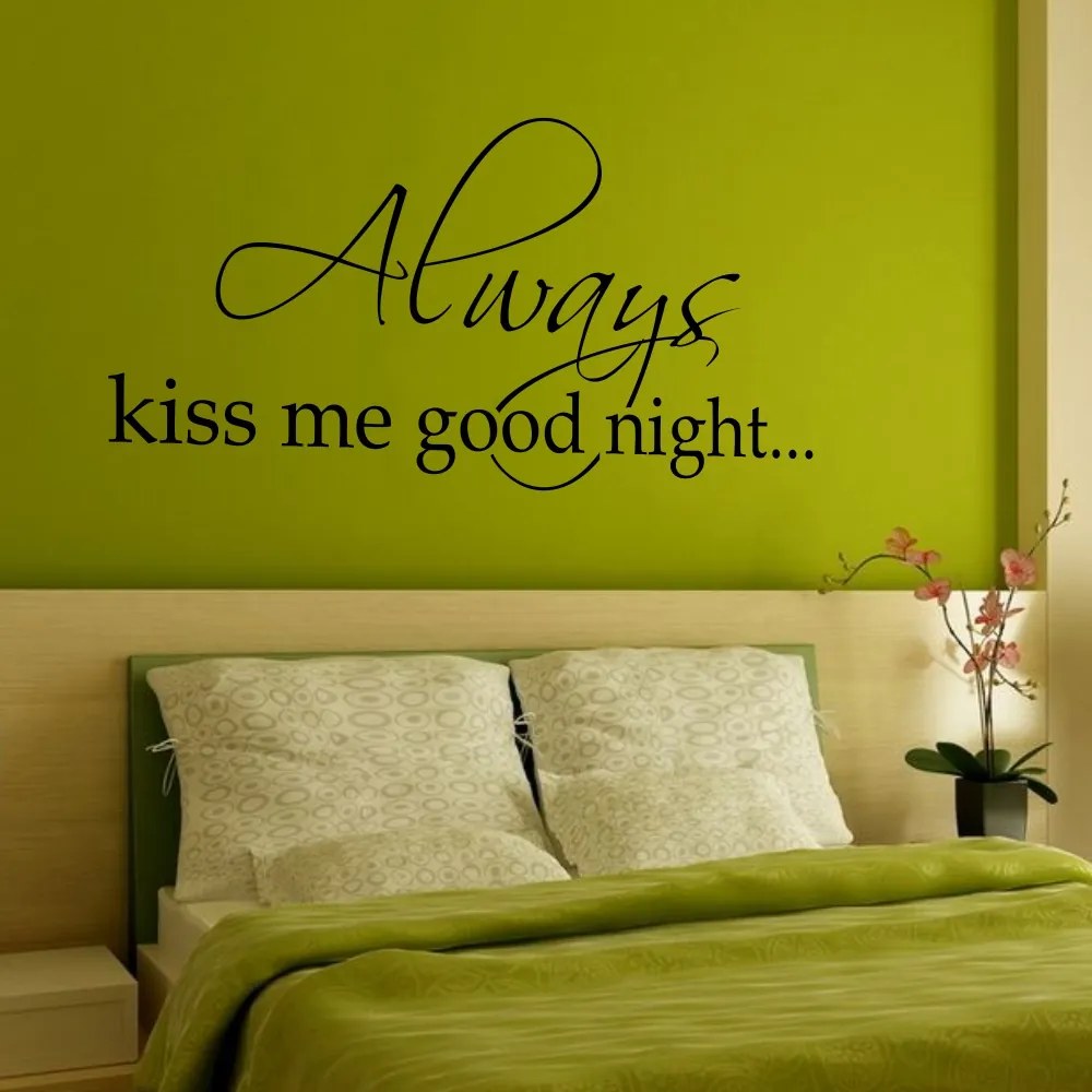 Samolepky na zeď - Always kiss me Barva: Fialová, Velikost: 60x29 cm