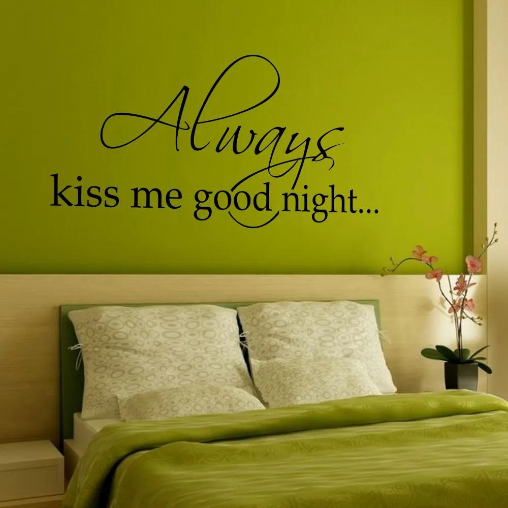 Samolepky na zeď - Always kiss me Barva: Fialová, Velikost: 80x39 cm