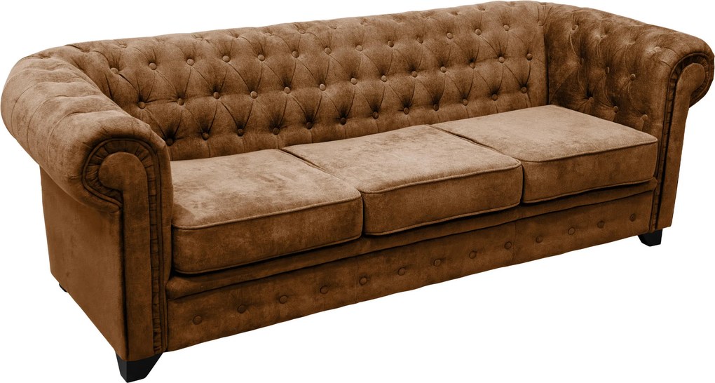 XXXLutz POHOVKA CHESTERFIELD, dřevo, textil, kompozitní dřevo, koňaková MID.YOU - Pohovky - 000694009807