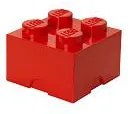 Lego úložný box 4 Červená