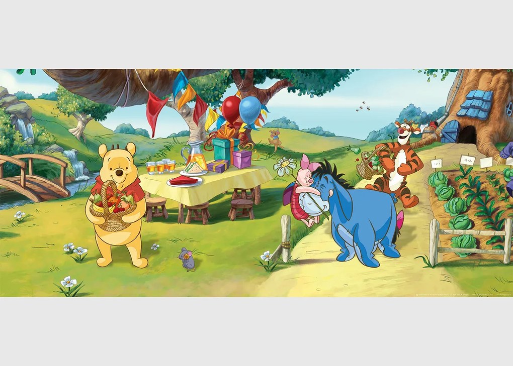 Dětská vliesová fototapeta na zed' Medvídek Pú a přátelé, Disney | 202 x 90 cm | DFTDNH 5316