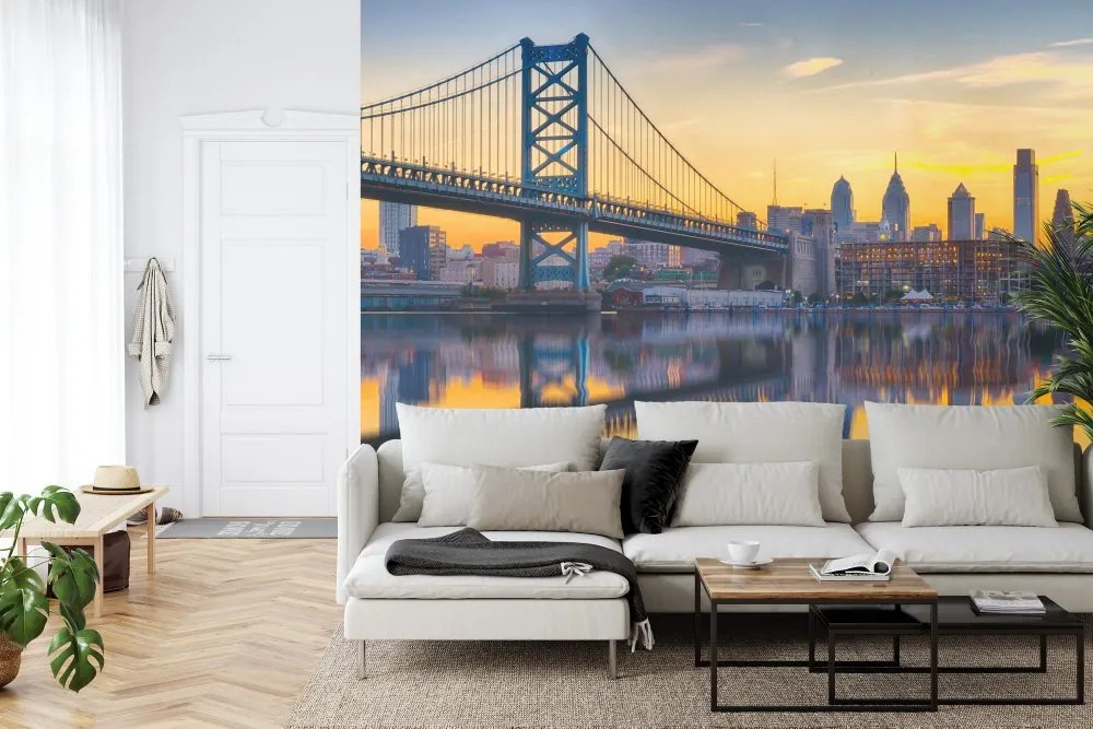 Fototapeta Philadelphia Sunset Skyline Refection Hladký vinyl 254x184