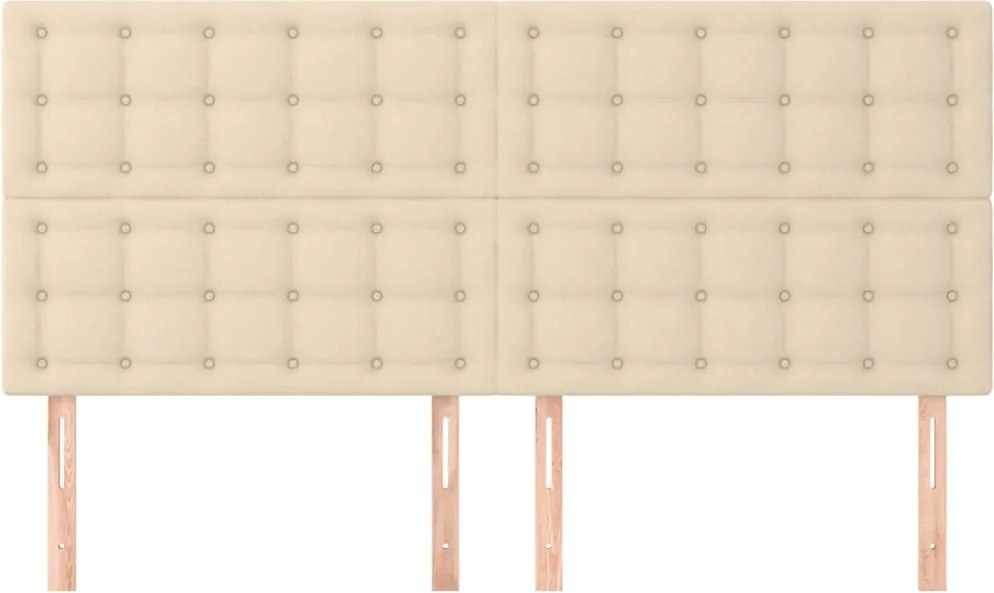 Čelo postele krémové 160x5x118/128 cm látkové 3116777