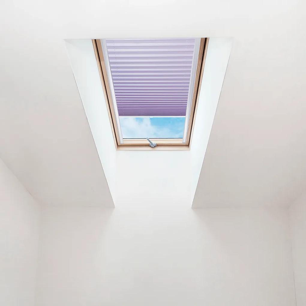Roleta Plisé na střešní okna, Průsvitná, Světle fialová, P 015 , 40 x 110 cm