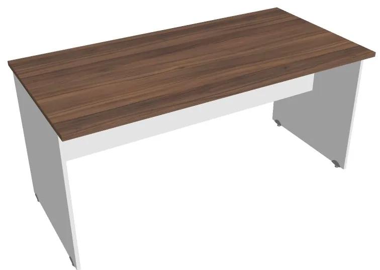 Stůl jednací rovný 160 cm - Hobis Gate GJ 1600 Dekor stolové desky: ořech, Dekor lamino podnože: bílá