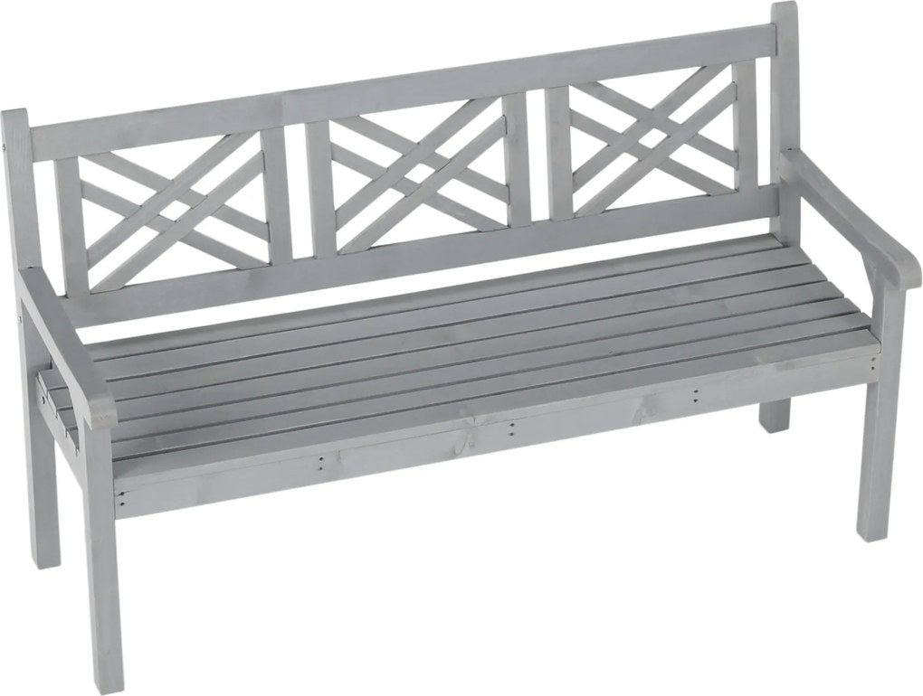 Dřevěná zahradní lavička, šedá, 150 cm, FABLA