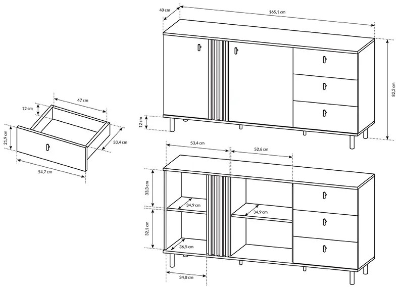 Obývací stěna MADIS | sestava B | 4 díly |  artisan/antracit