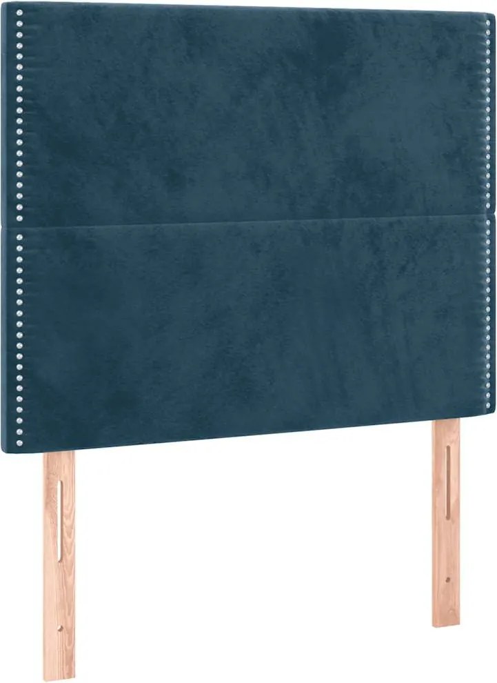 Box spring postel s matrací a LED tmavě modrá 120x200 cm samet 3136057