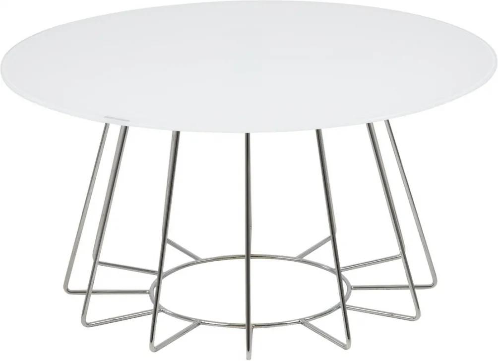 Konferenční stolek Goldy 80 cm, bílá/chrom