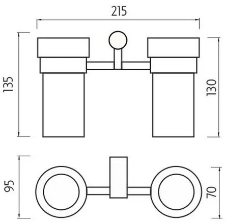 NIMCO BR 11058DW-26 -Nástěnný stojánek na kartáčky BORMO matné sklo/lesklý chrom