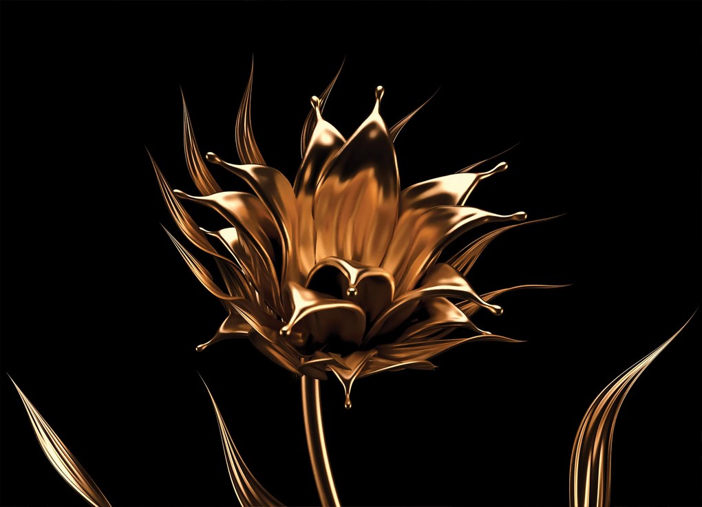 Malvis ® Tapeta zlatý květ Vel. (šířka x výška): 432 x 290 cm