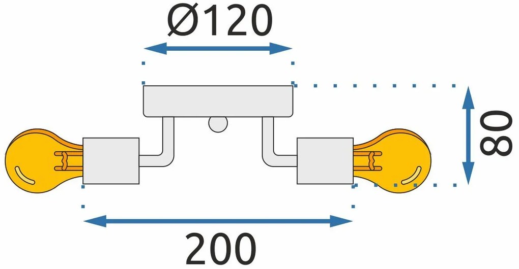 Toolight Lustr trojitý Plafon Metal Gold APP704-3C