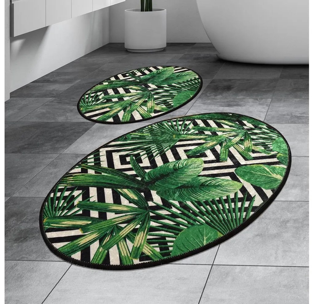 Asir SADA 2x Koupelnová předložka TROPIC 60/100 cm zelená 359CHL1543